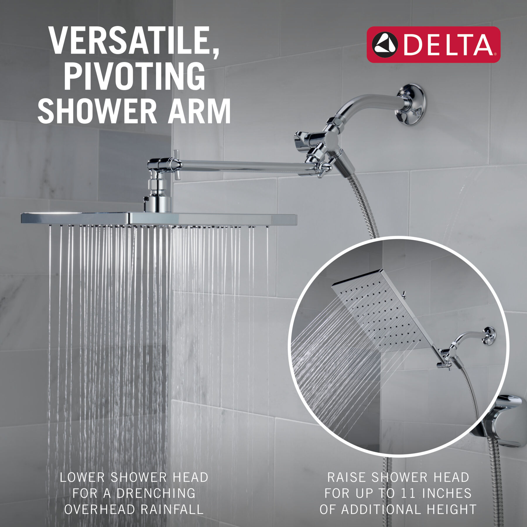 10 inch Raincan Shower Head & Hand Held Combo with Adjustable Extension ...