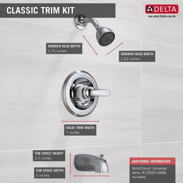 Monitor® 13 Series Tub & Shower in Chrome 134900 | Delta Faucet