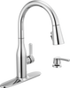 Single Handle Pull-Down Kitchen Faucet with Soap Dispenser and ...