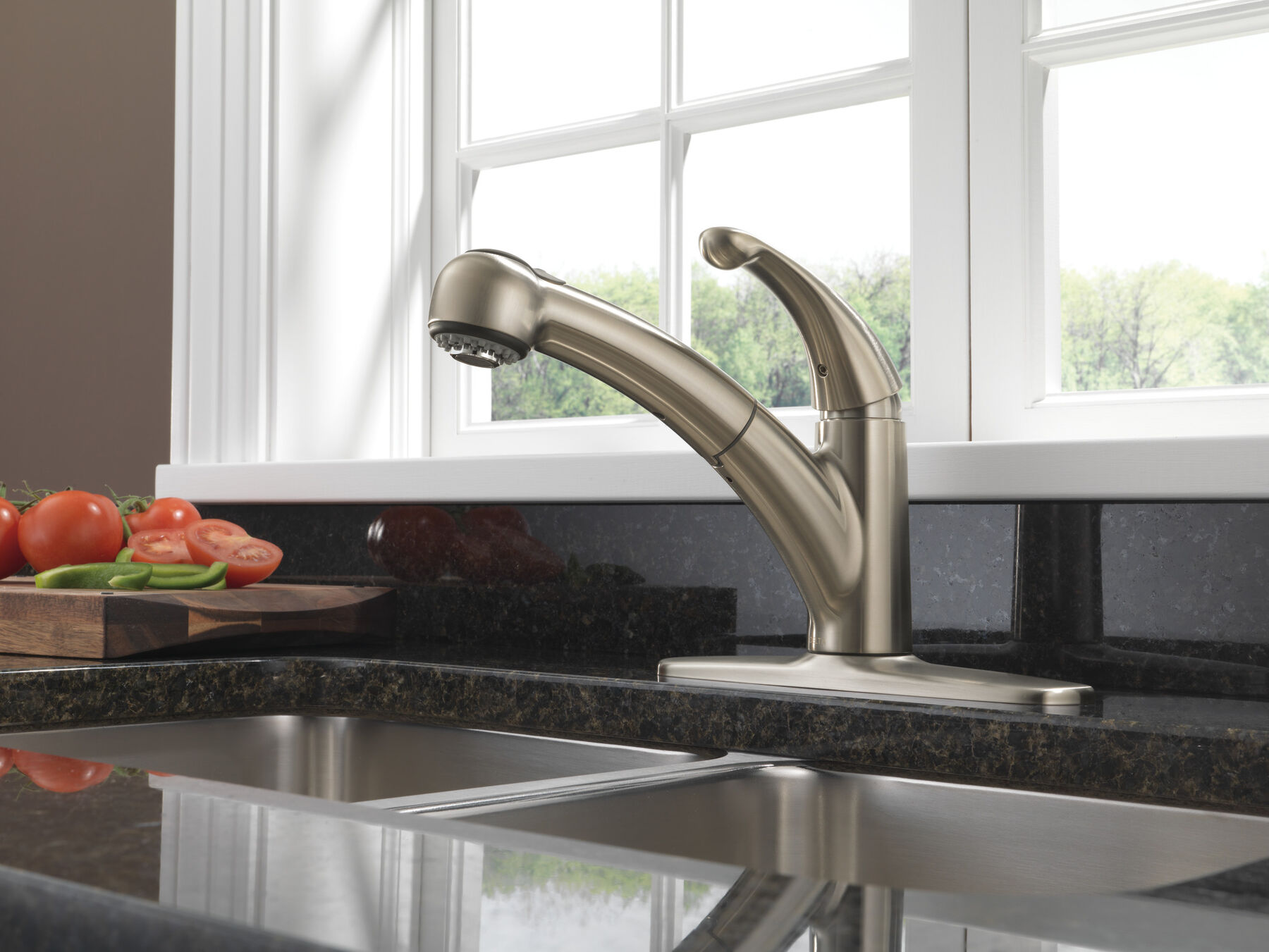 Single Handle Pull-Out Kitchen Faucet in Stainless 467-SS-DST | Delta ...