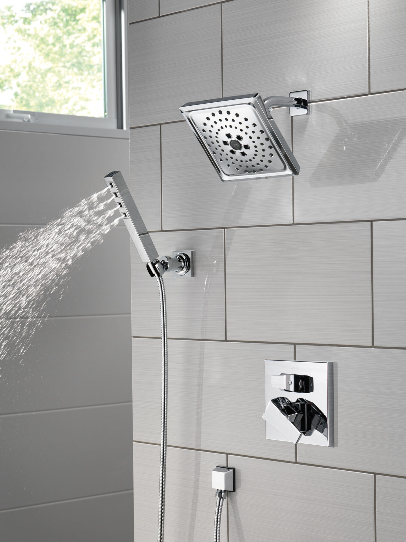 H2Okinetic® Single-Setting Adjustable Wall Mount Hand Shower in ...