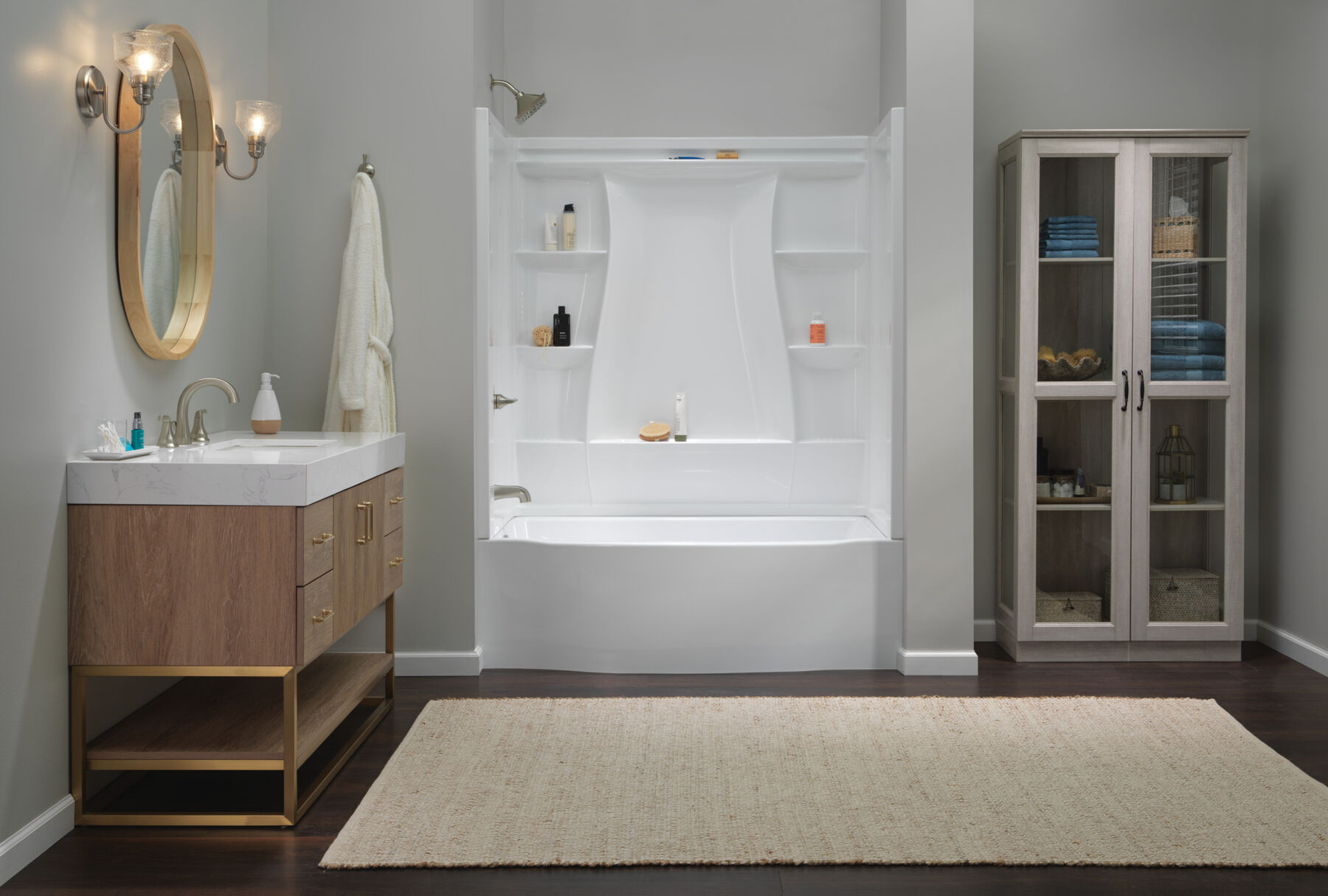 Classic 500 Curve Alcove Bathtub Left Drain 60x32" in High Gloss White ...