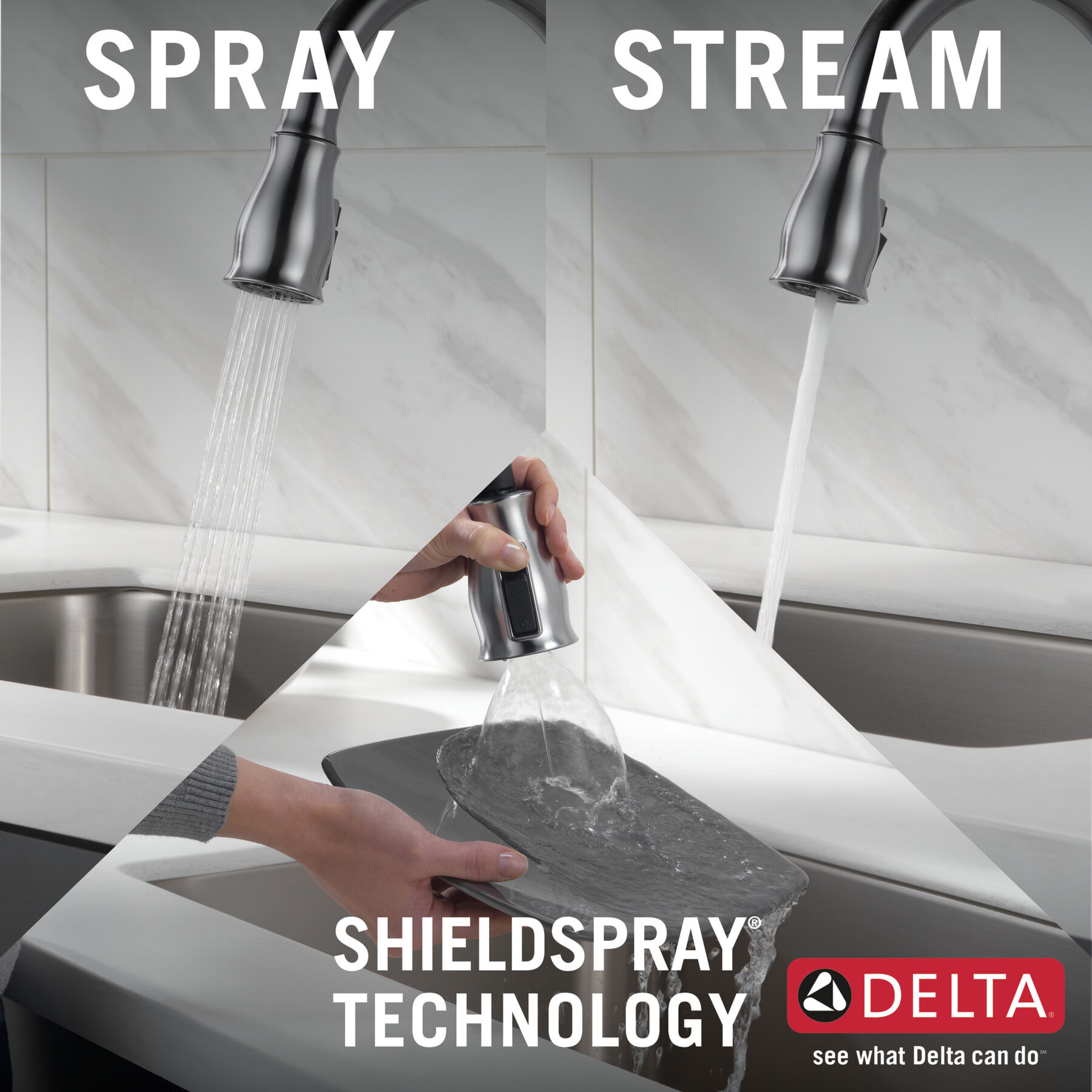 Single Handle Pull-Down Kitchen Faucet with ShieldSpray® Technology ...