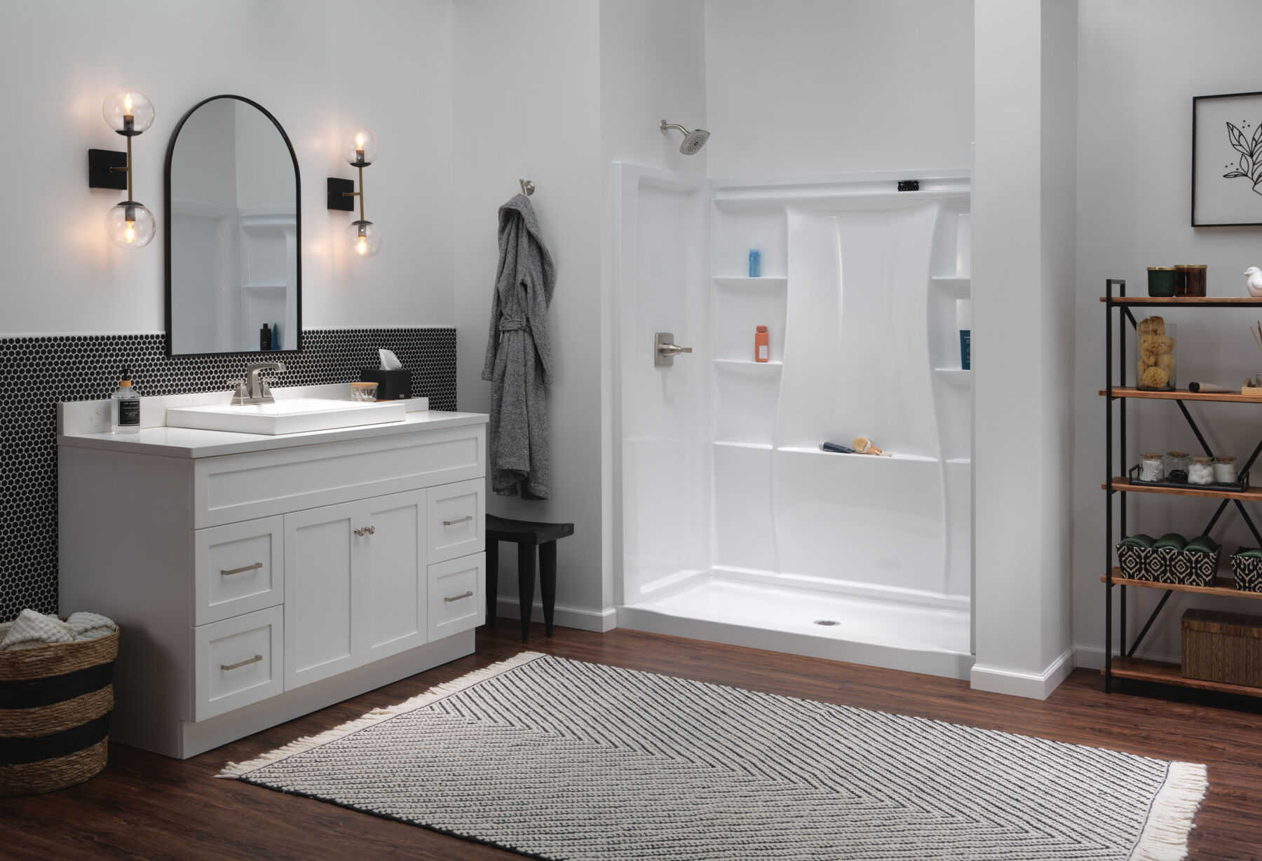 Classic 500 Shower Base 60"x32" Center Drain in High Gloss White B12135 ...