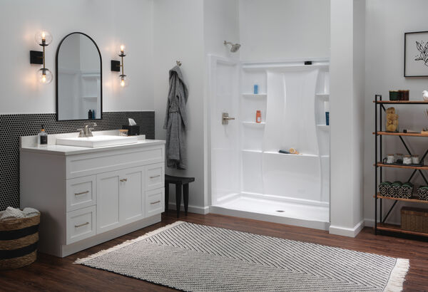 Classic 500 Shower Base 60"x32" Center Drain in High Gloss White B12135 ...