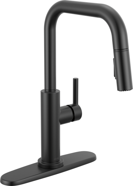Single Handle Pull-Down Kitchen Faucet in Matte Black 19868LF-BL ...