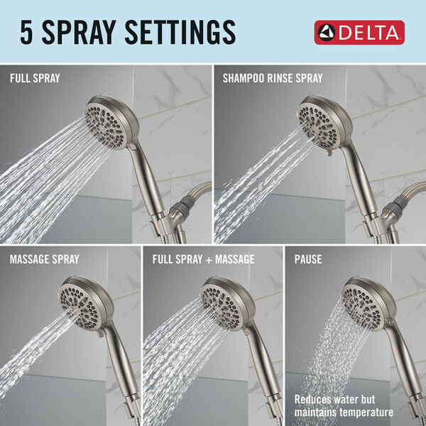5 Setting Hand Shower in Spotshield Brushed Nickel 75511SN | Delta Faucet