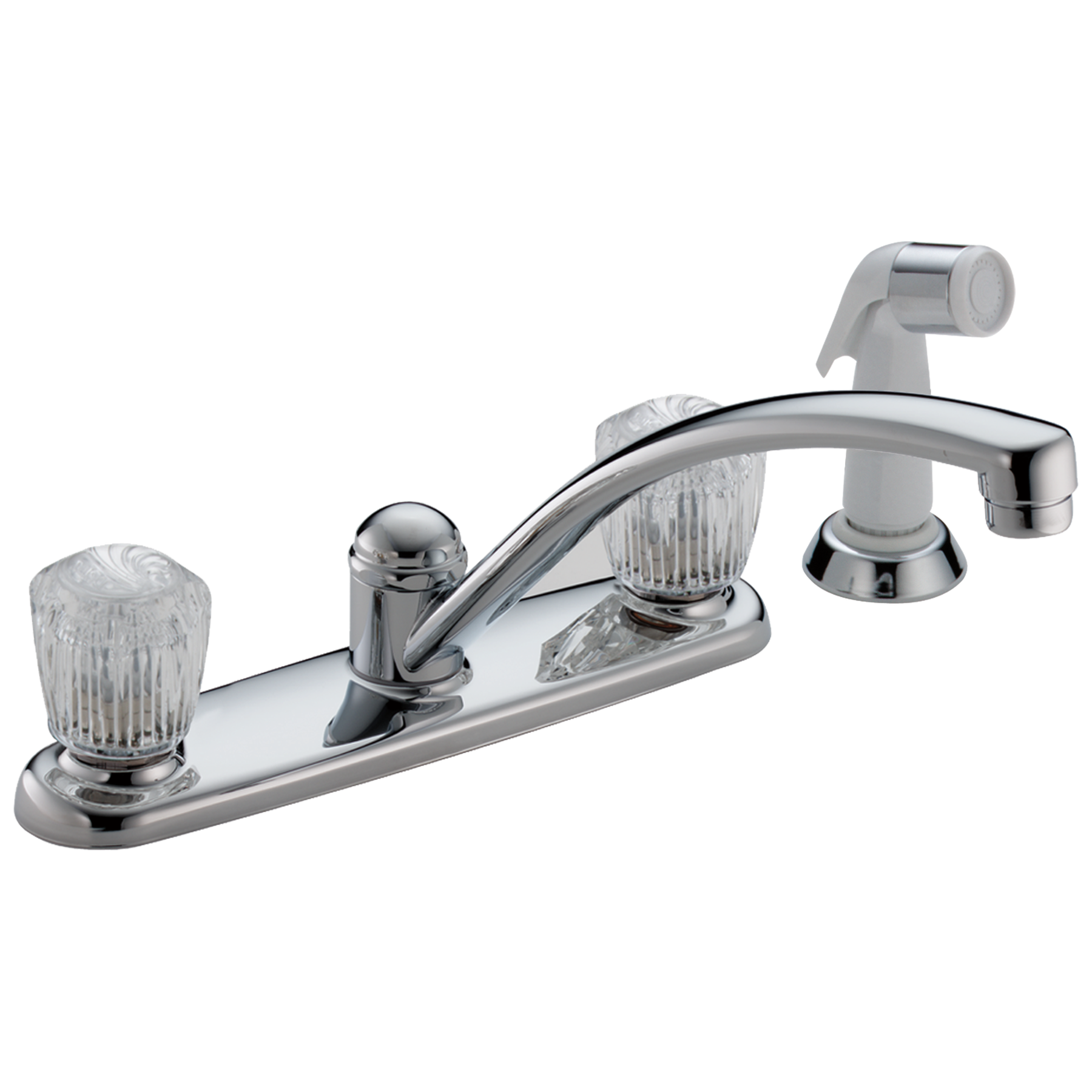 Two Handle Kitchen Faucet with Spray in Chrome 2402 | Delta Faucet