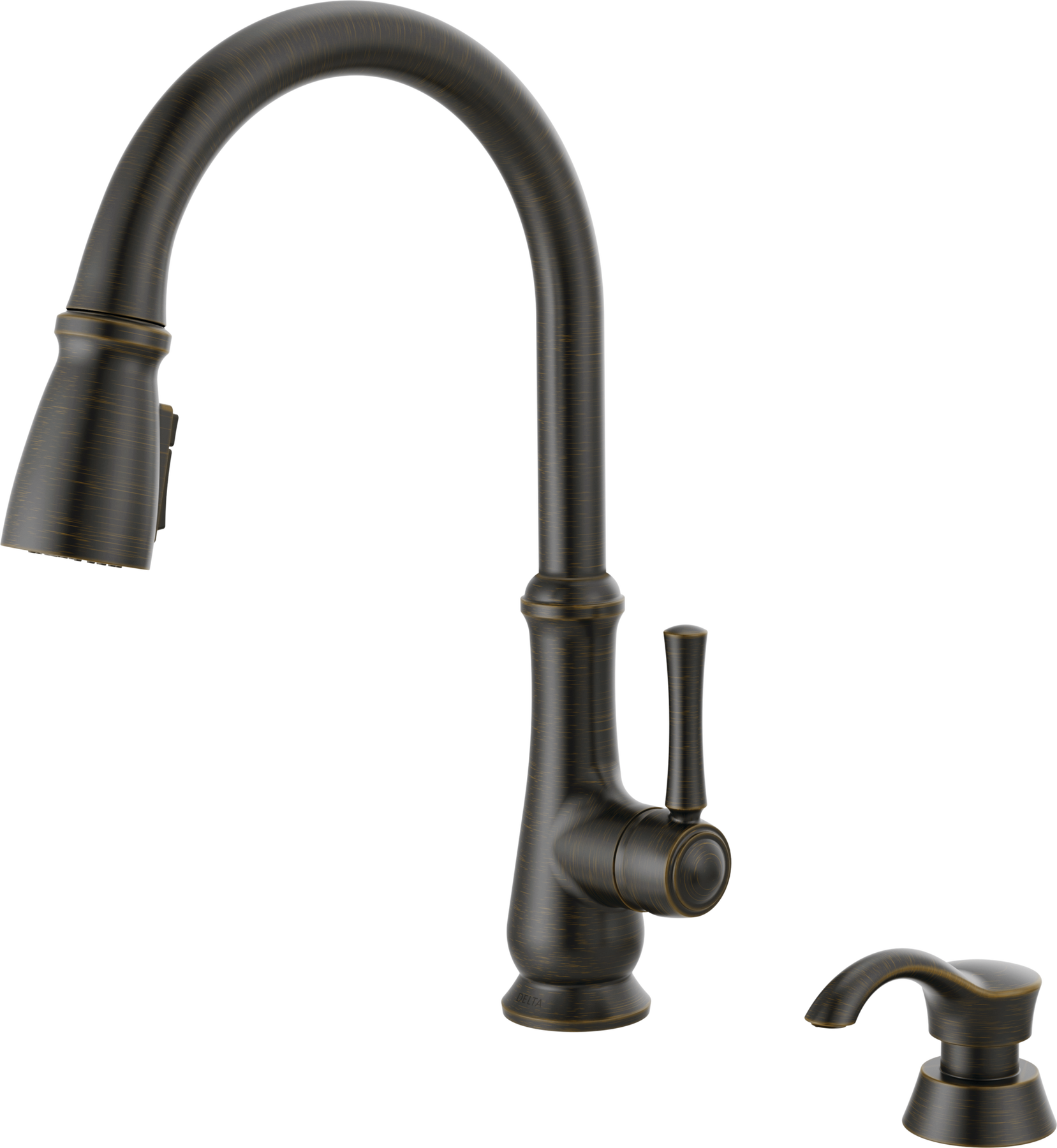 Single Handle Pull-Down Kitchen Faucet with Soap Dispenser and ...
