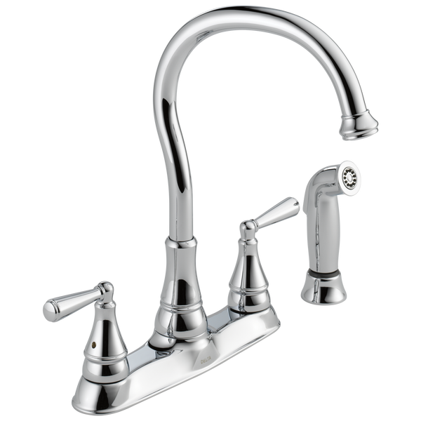 Two Handle Kitchen Faucet with Spray in Chrome 21977LF | Delta Faucet