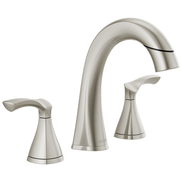 Two Handle Widespread Pull-Down Bathroom Faucet in Spotshield Brushed Nickel 35748LF-SPPD ...
