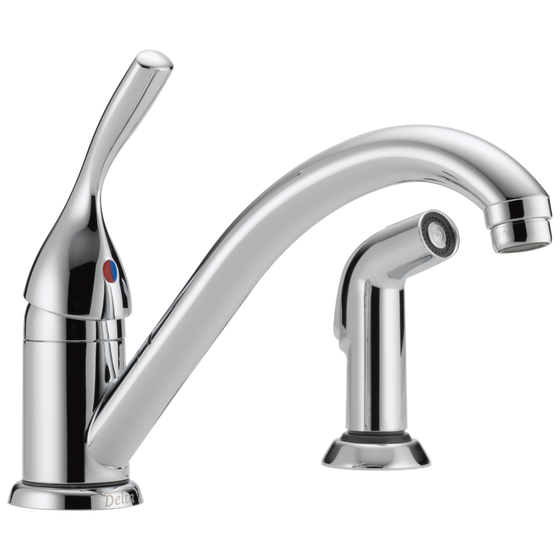 Single Handle Kitchen Faucet with Spray in Chrome 175-DST | Delta Faucet