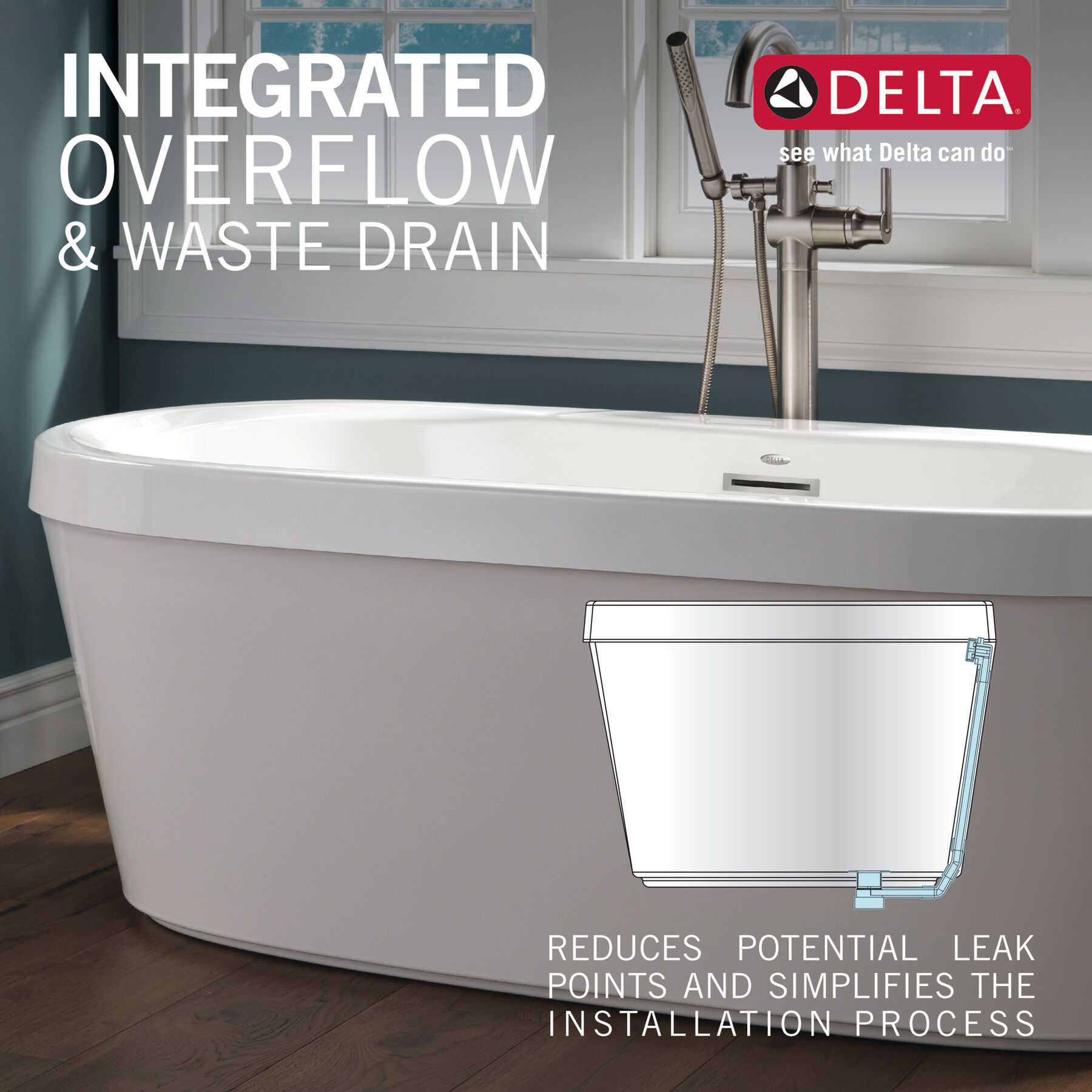 freestanding bath overflow