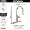 Single Handle Pull-Down Kitchen Faucet in Stainless 19867LF-SS | Delta ...