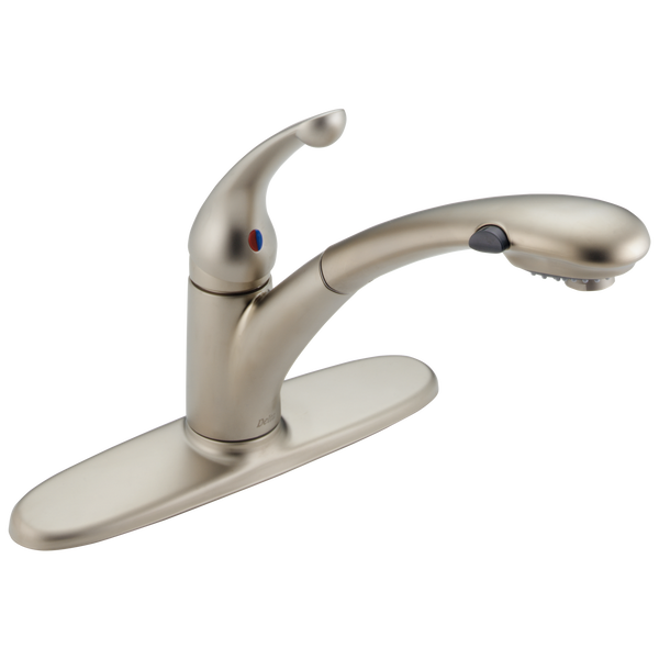 Pull-out Kitchen Faucet in Pearl Nickel 470-NN | Delta Faucet