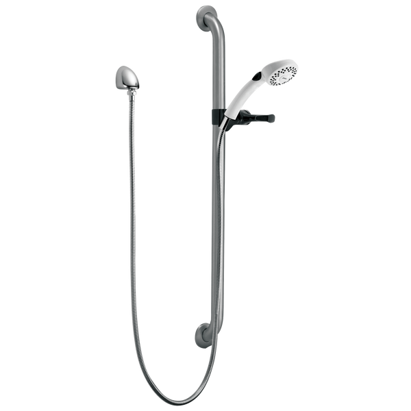Single Function Hand Shower with Grab Bar and Elbow in Stainless And ...