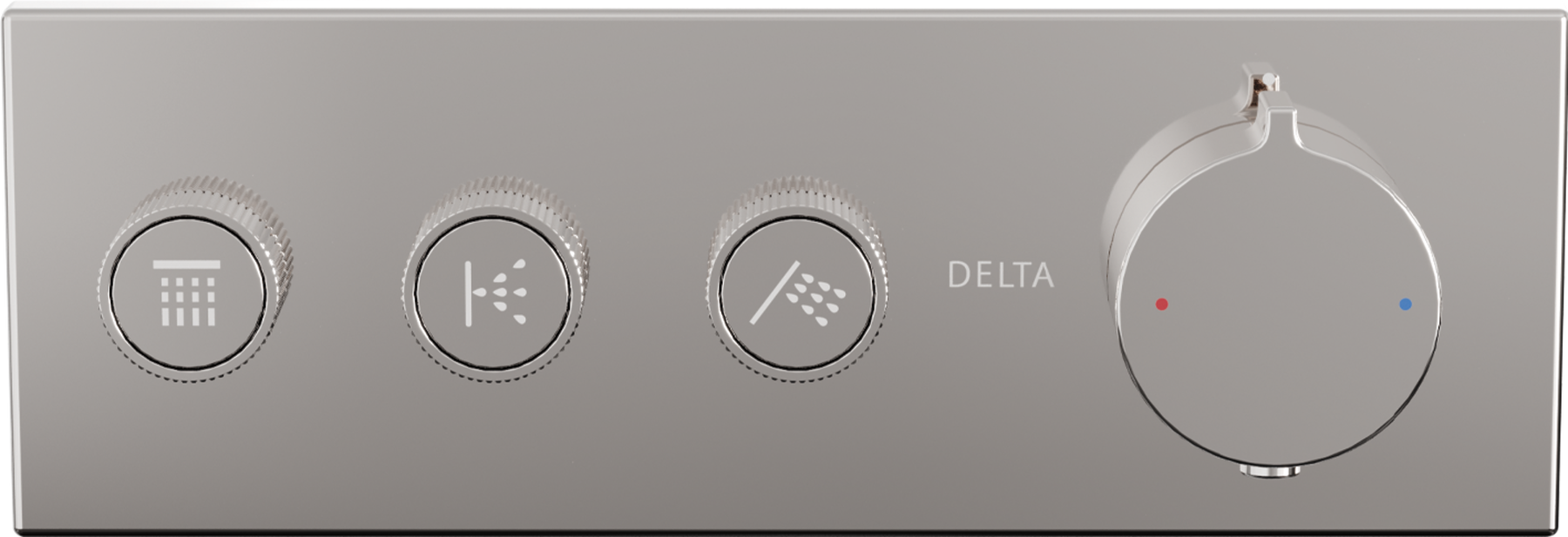 High Flow Push Button Themrostatic Trim 3 Outlet in Chrome T67703 ...