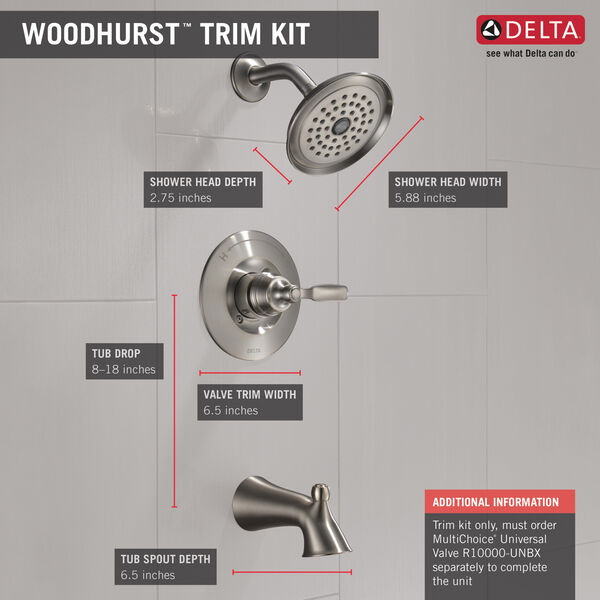 Tub/Shower Trim (Recertified) in Stainless T14432-SS-R | Delta Faucet