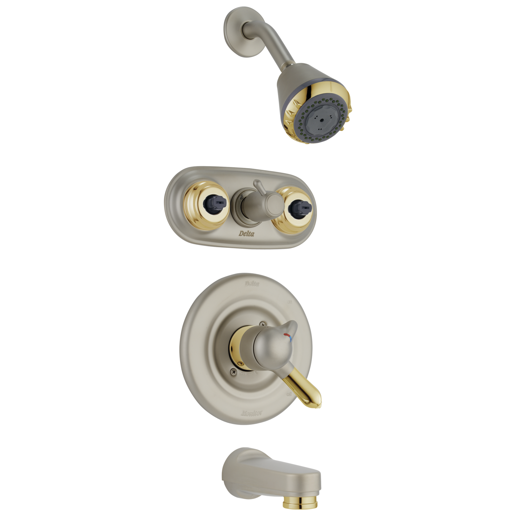 Monitor® 18 Series Jetted Shower(TM) Trim in Pearl Nickel & Brass ...