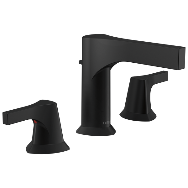 Two Handle Widespread Bathroom Faucet in Matte Black 3574-BLMPU-DST | Delta Faucet