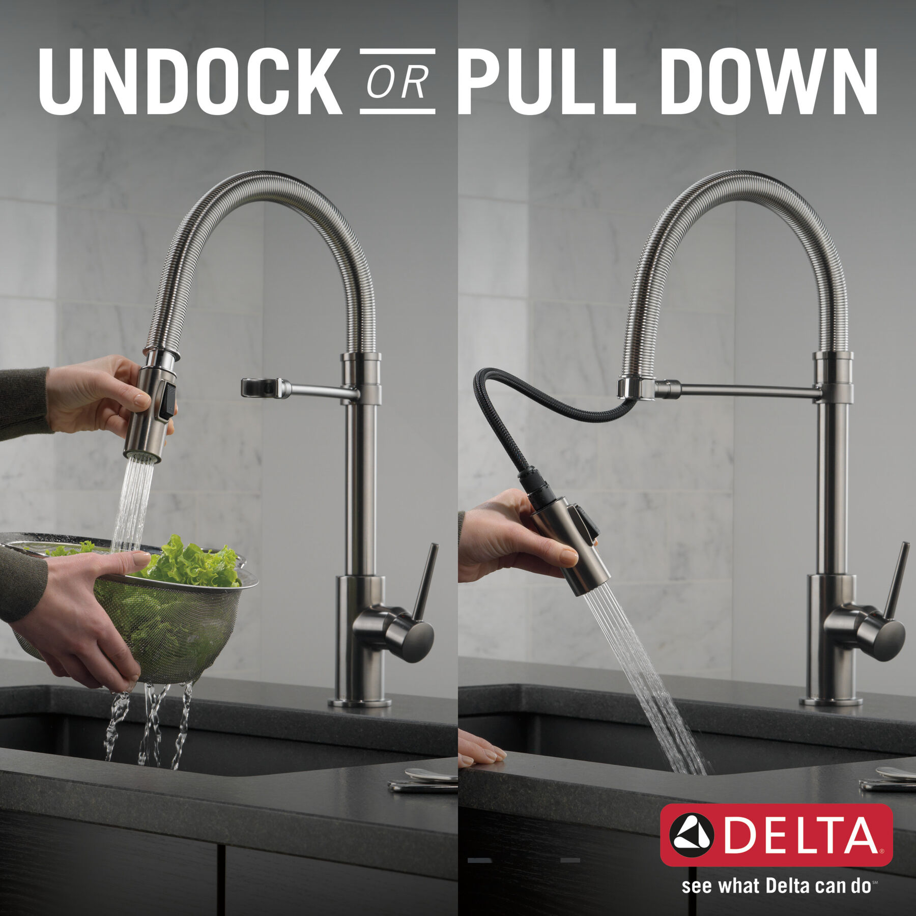 Pull-Down Kitchen Faucet 1L (Recertified) in Black Stainless 9659-KS ...