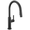 Single Handle Pull-Down Kitchen Faucet in Matte Black 19867LF-BL ...