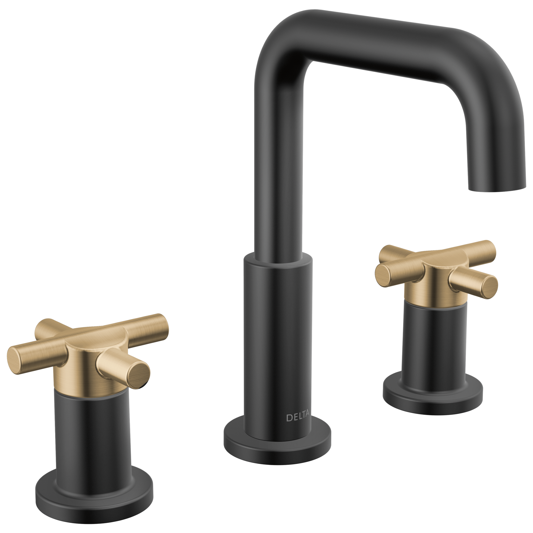 Two Handle Widespread Bathroom Faucet in Matte Black / Champagne Bronze 35894LF-GZ | Delta Faucet