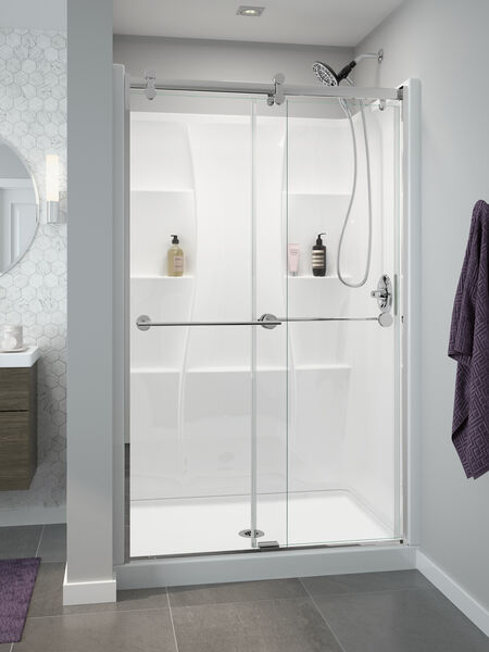 48" X 34" Shower Wall Set in High Gloss White 40084 | Delta Faucet
