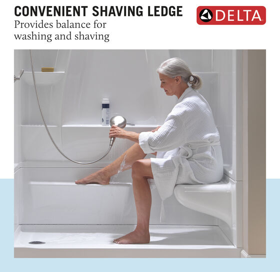 Procrylic Seated Shower Kit 60"x32" Right Drain in High Gloss White ...