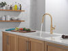 Single Handle Pull-Down Kitchen Faucet in Champagne Bronze 19867LF-CZ ...