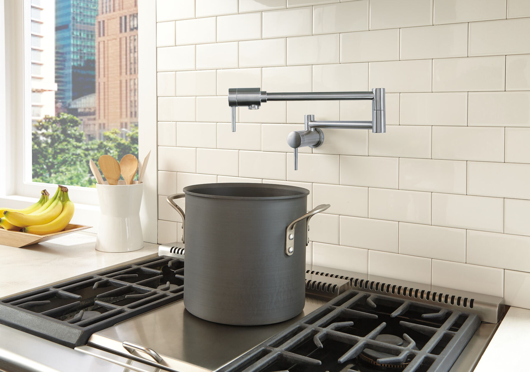 Contemporary Wall Mount Pot Filler in Arctic Stainless 1165LF-AR ...