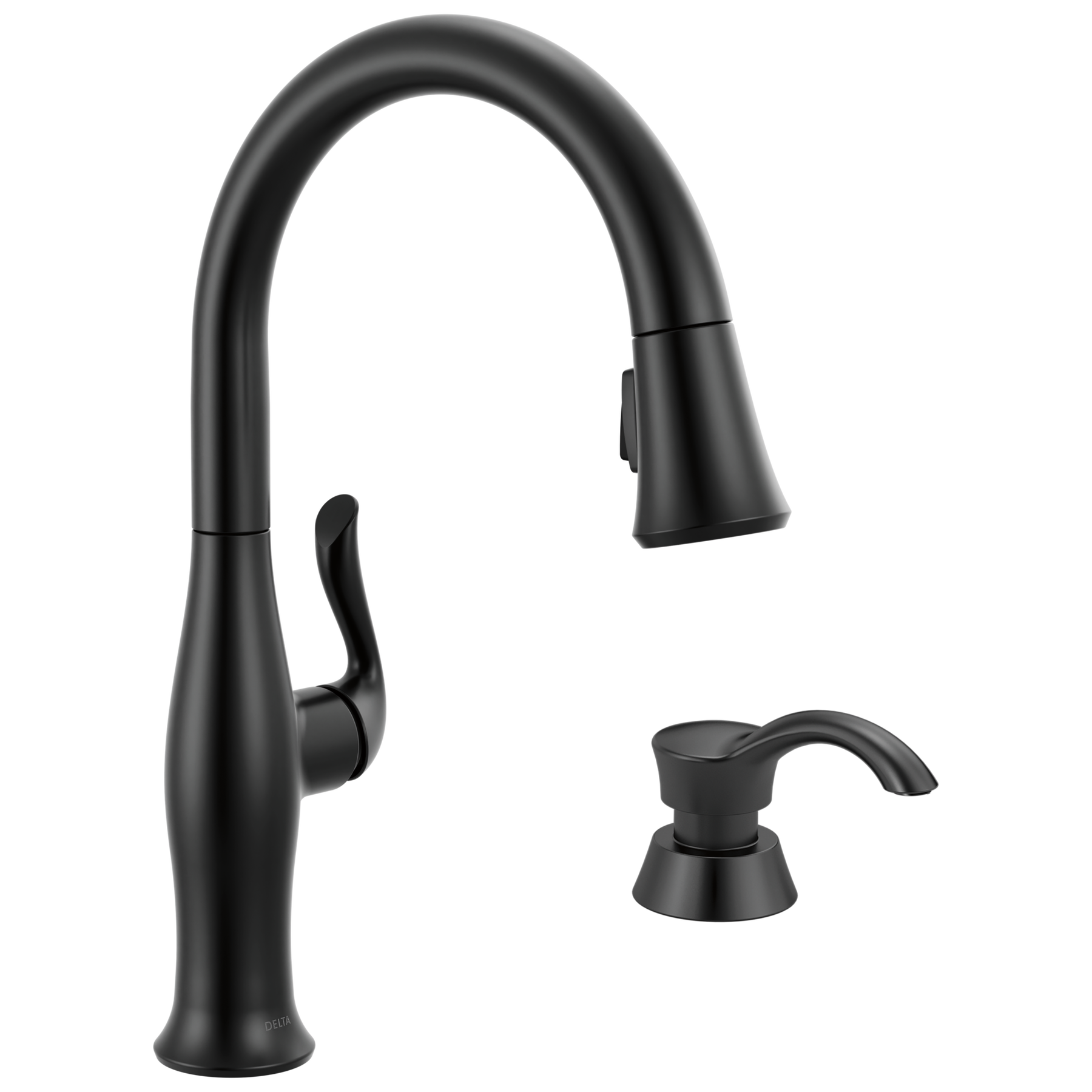 Pull-Down Kitchen 1 Handle with Soap Dispenser Bundle in Matte Black ...