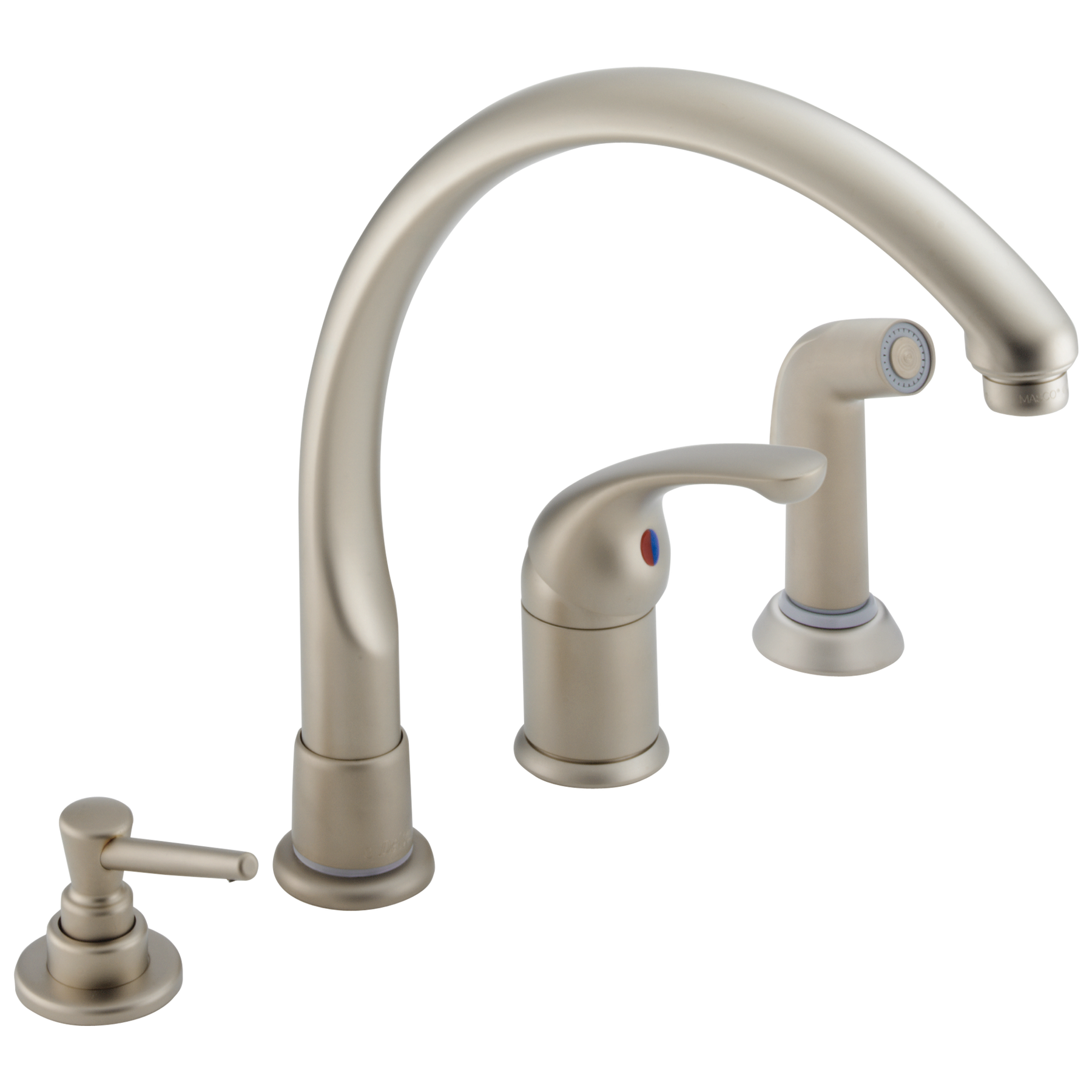 Single Handle Kitchen Faucet in Pearl Nickel 174-NNWF | Delta Faucet