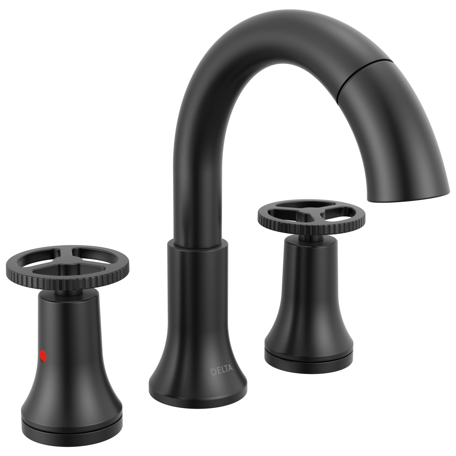 Two Handle Widespread Pull Down Bathroom Faucet in Matte Black 3558-BLPD-DST | Delta Faucet