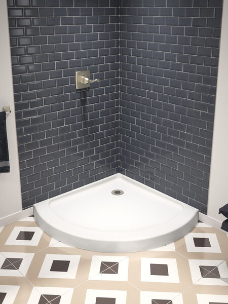 38'' Round Corner Shower Base in High Gloss White B711917-3838-WH ...