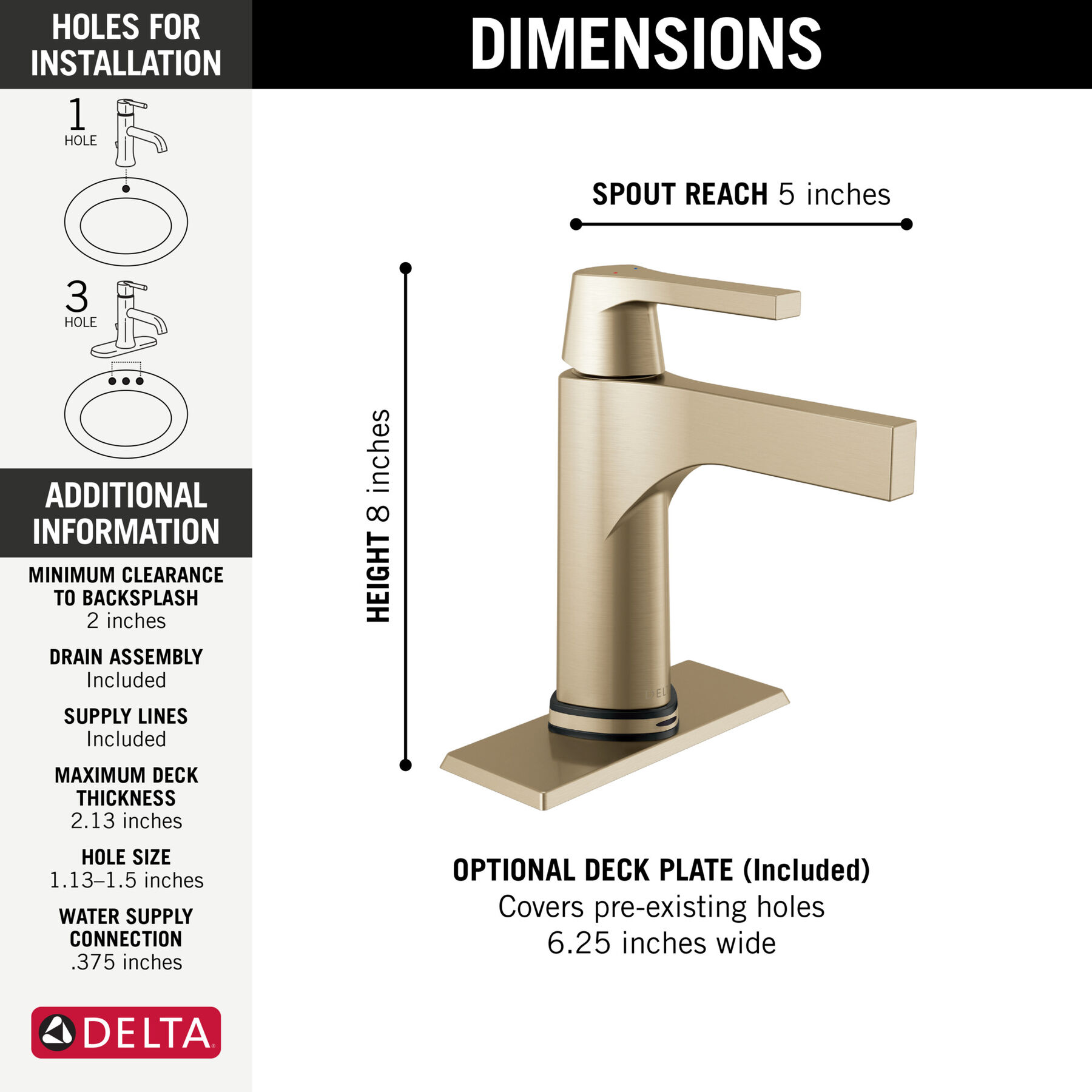 Touch2O® Bathroom Faucet with Touchless Technology in Champagne Bronze ...