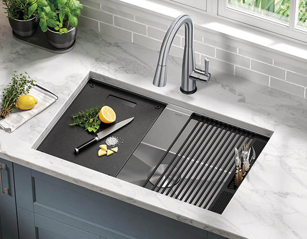 Rivet Workstation Sink Collection | Delta Faucet