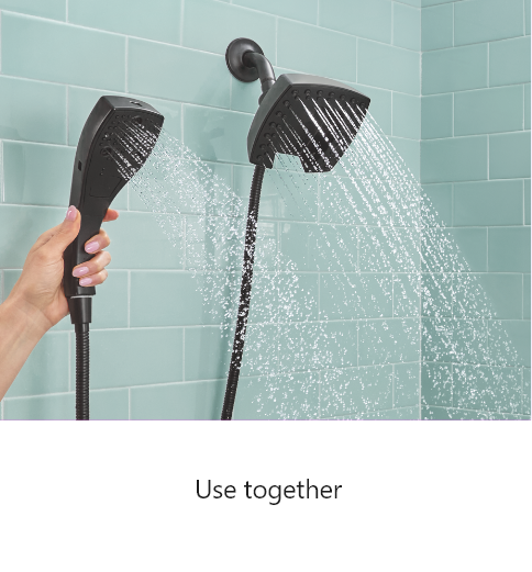 Combination Shower Head and Hand Shower In2ition® Two-in-One Shower ...